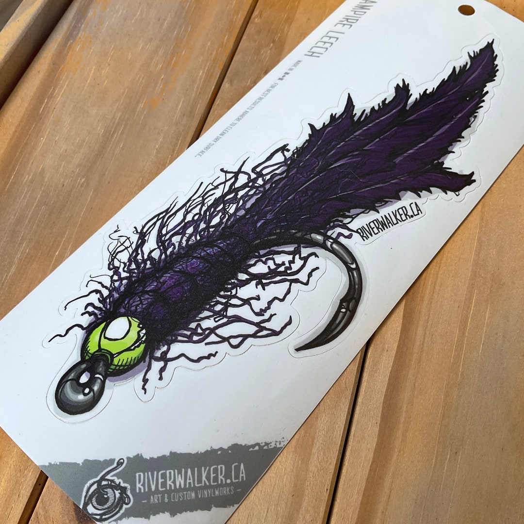 Vampire Leech - Fly Tying Art - Fishing Sticker - Trout Fly ...