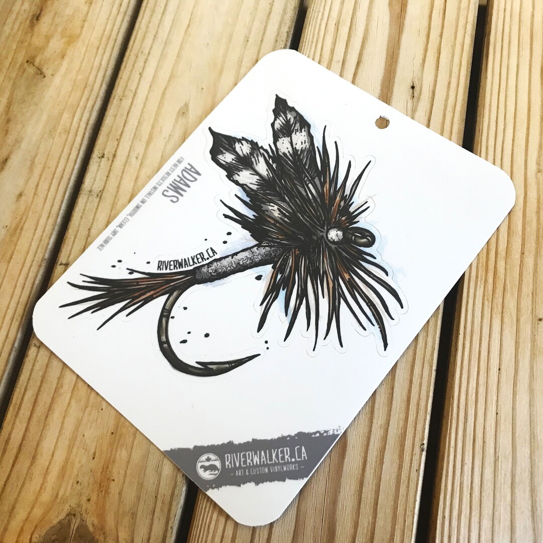 Adams Dry Fly - Fly Tying Art - Fishing Sticker - Trout Fly - - Etsy