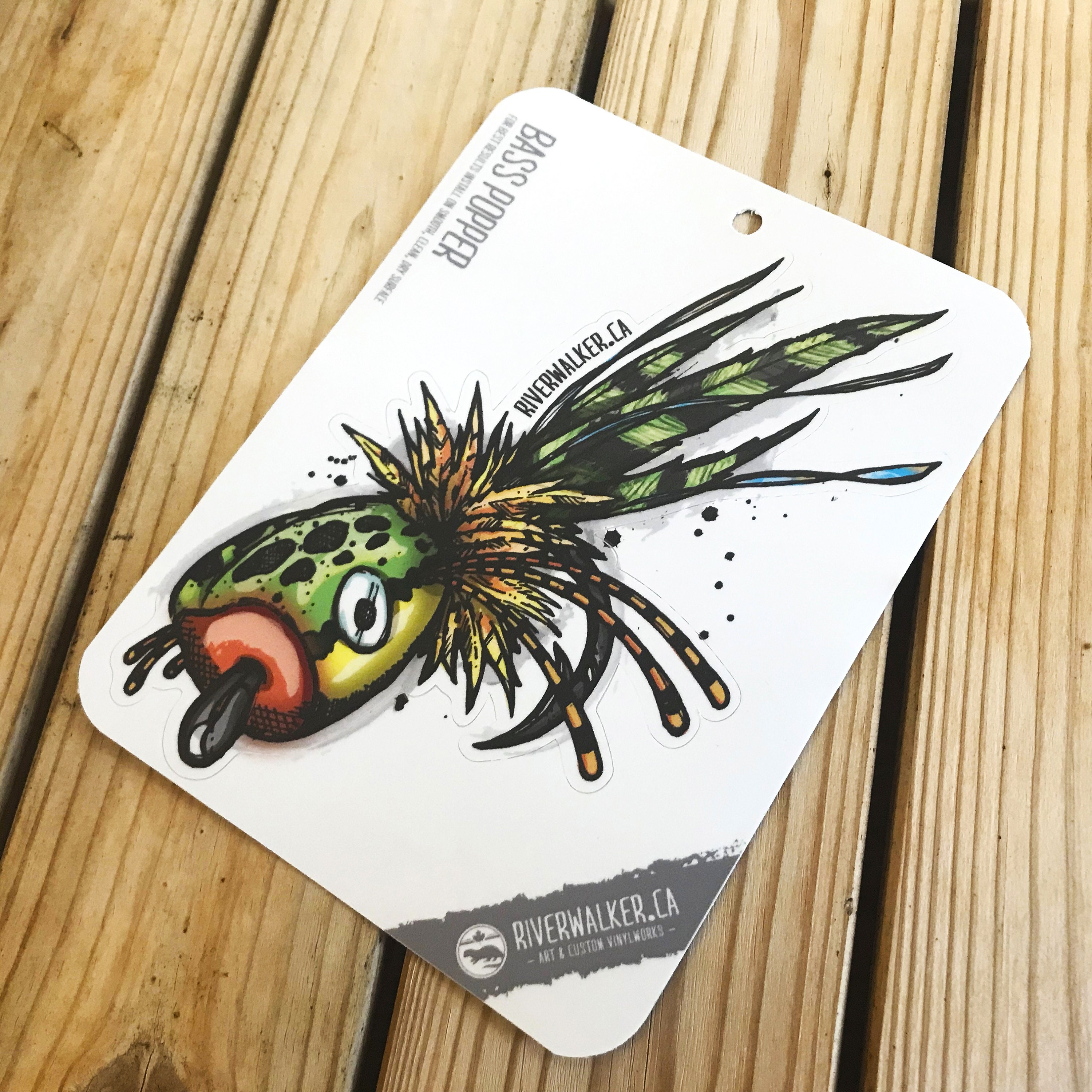Bass Popper - Fly Tying Art - Fishing Sticker - Bass Fly - Dry Fly ...