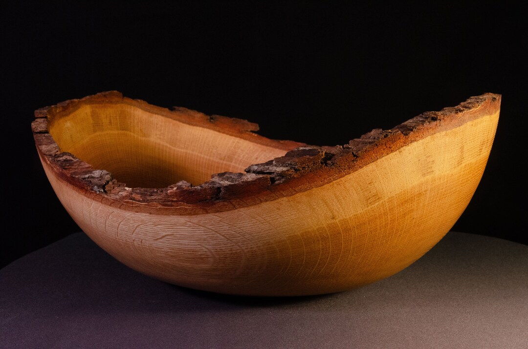 Large Live Edge Oak Bowl - Etsy