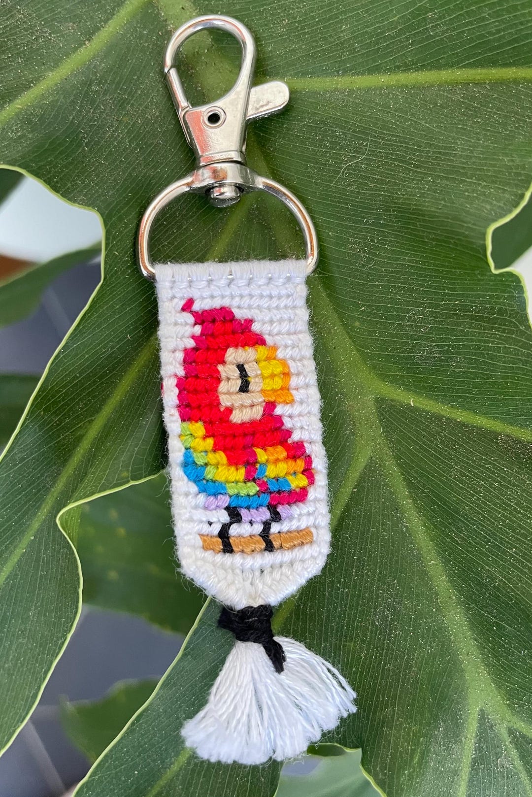 Rainbow Parrot Keychain - Etsy