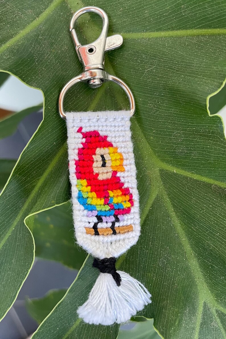 Rainbow Parrot Keychain - Etsy
