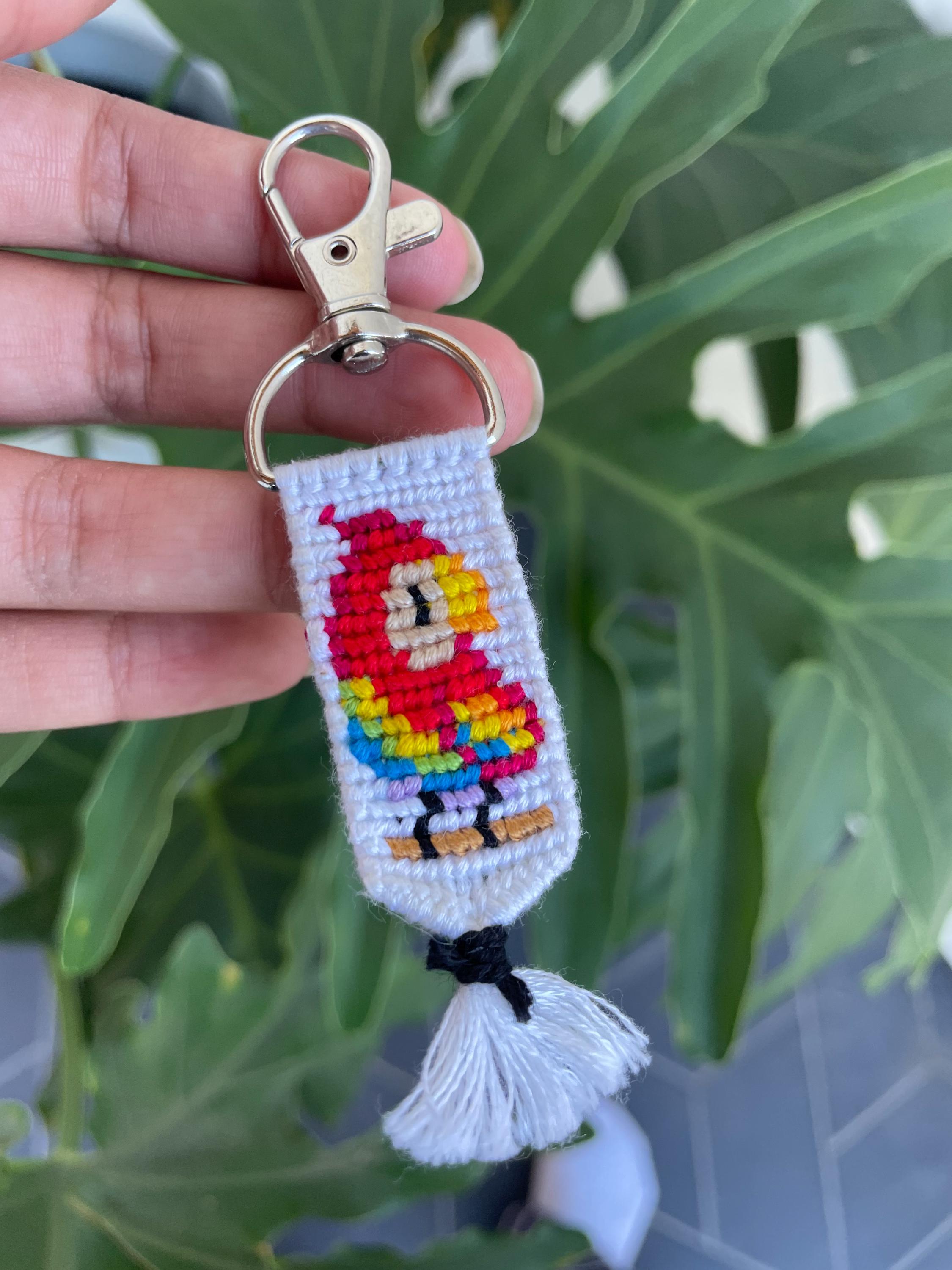 Rainbow Parrot Keychain - Etsy