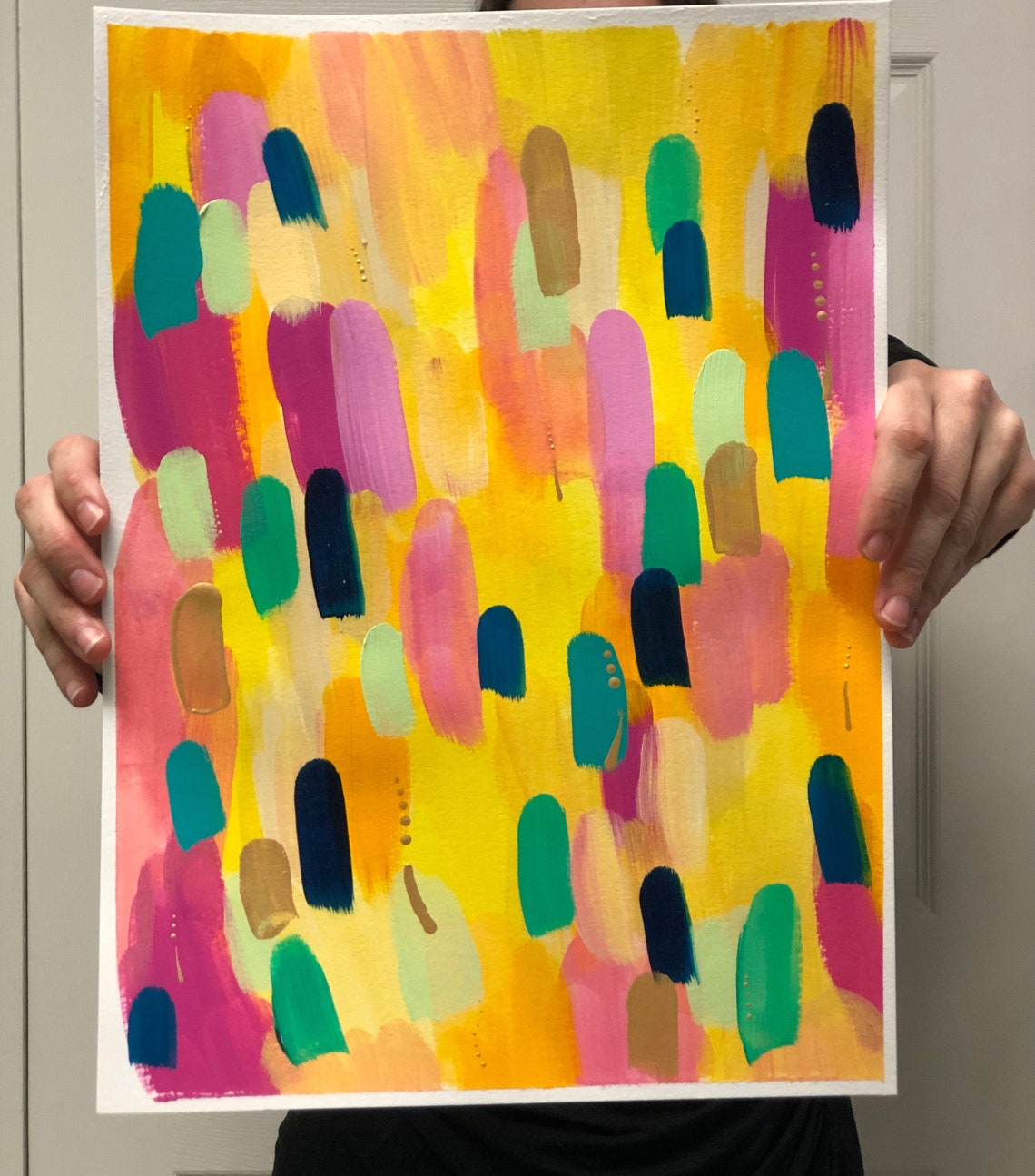 Original Abstract Art on Paper, Acrylic Abstract Art, Original Art ...