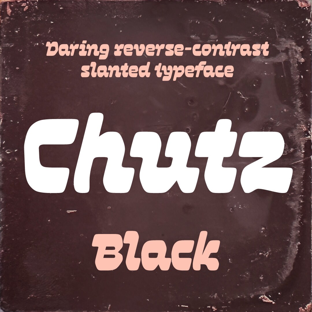 Chutz Black Slanted Handwritten Font - Etsy