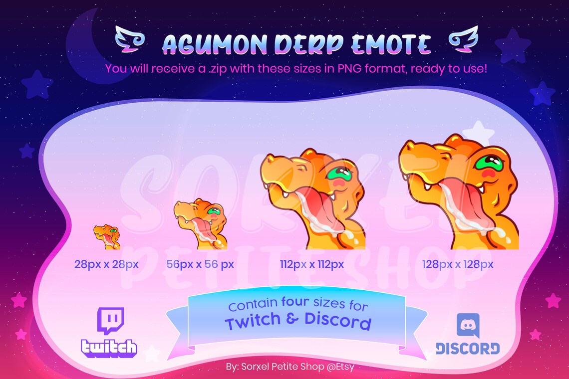 Twitch Emote / Agumon Derp / Twitch Anime Emote / Discord Emote - Etsy
