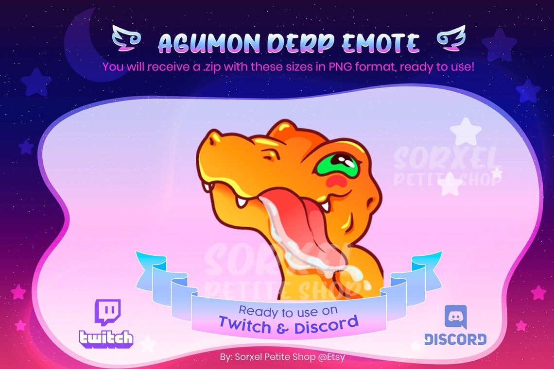 Twitch Emote / Agumon Derp / Twitch Anime Emote / Discord | Etsy