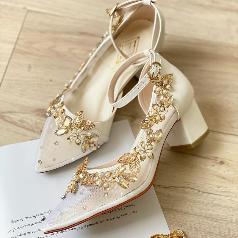 Floral Block Heels - Etsy