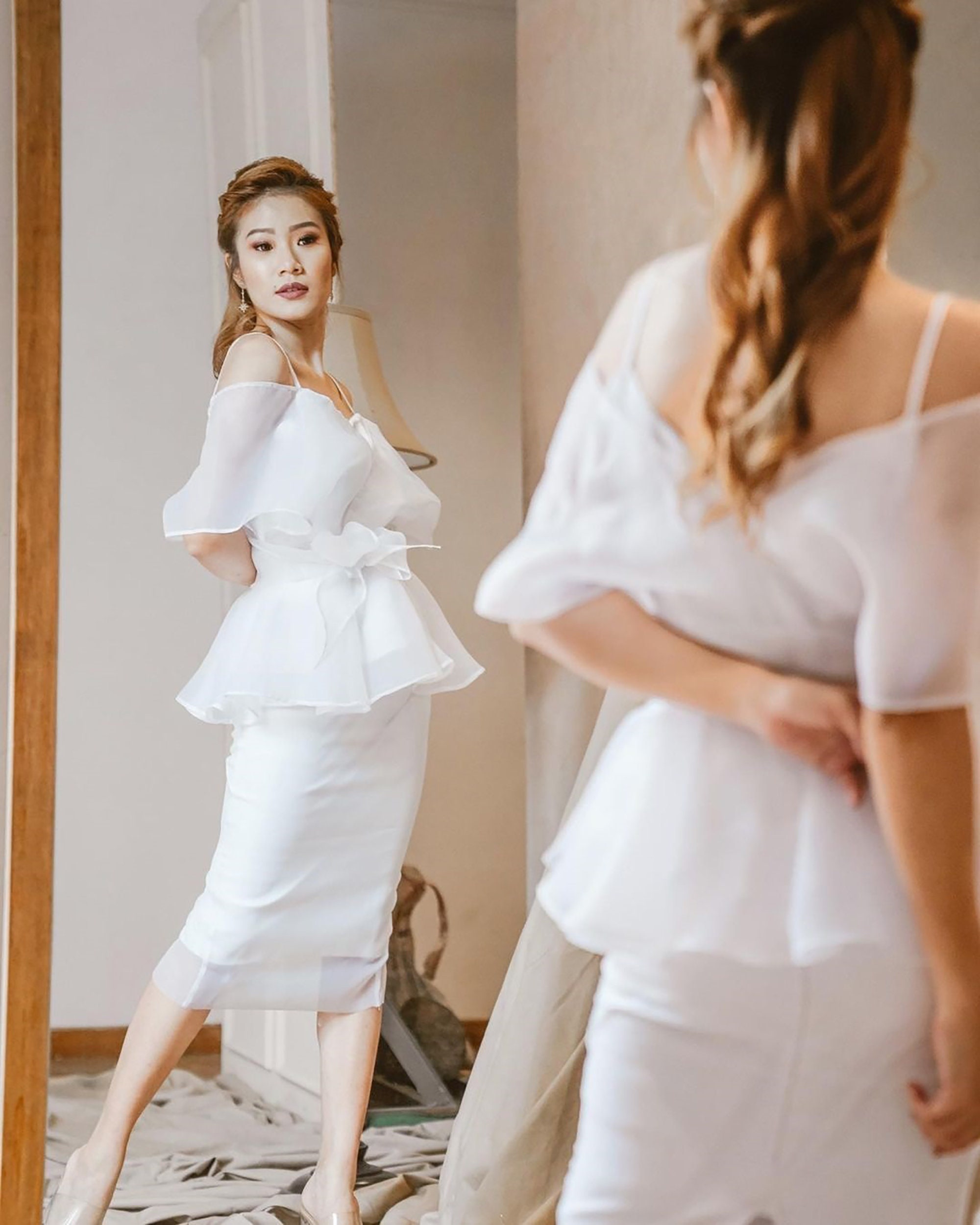 White Organza off Shoulder Top, Princess Elegant Party Blouse, Classy ...