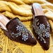 Simple Embroidery Beaded Woman Mules, Velvet Classic Rhinestone Clogs ...