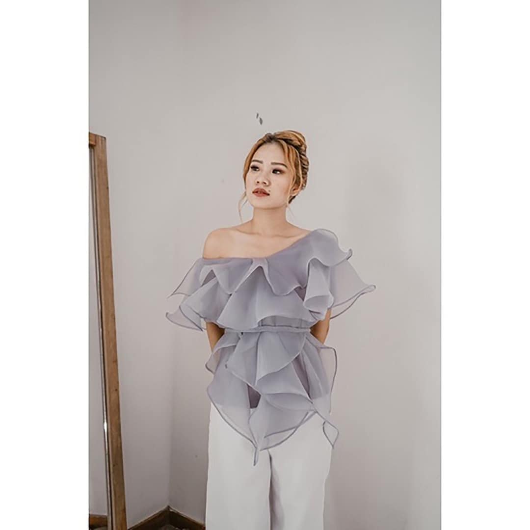 Multiway Pastel Organza Top, Ruffle Wedding Guest Top, Birthday Party ...