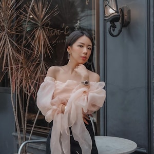 Princess Organza Drapery Top, Autumn Classy Top, Party off Shoulder ...