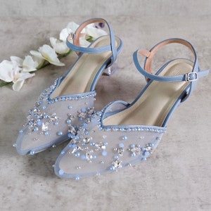 Gray Pointed Toe Transparent Party Shoe, Bridesmaid Flat Shoe, Wedding ...