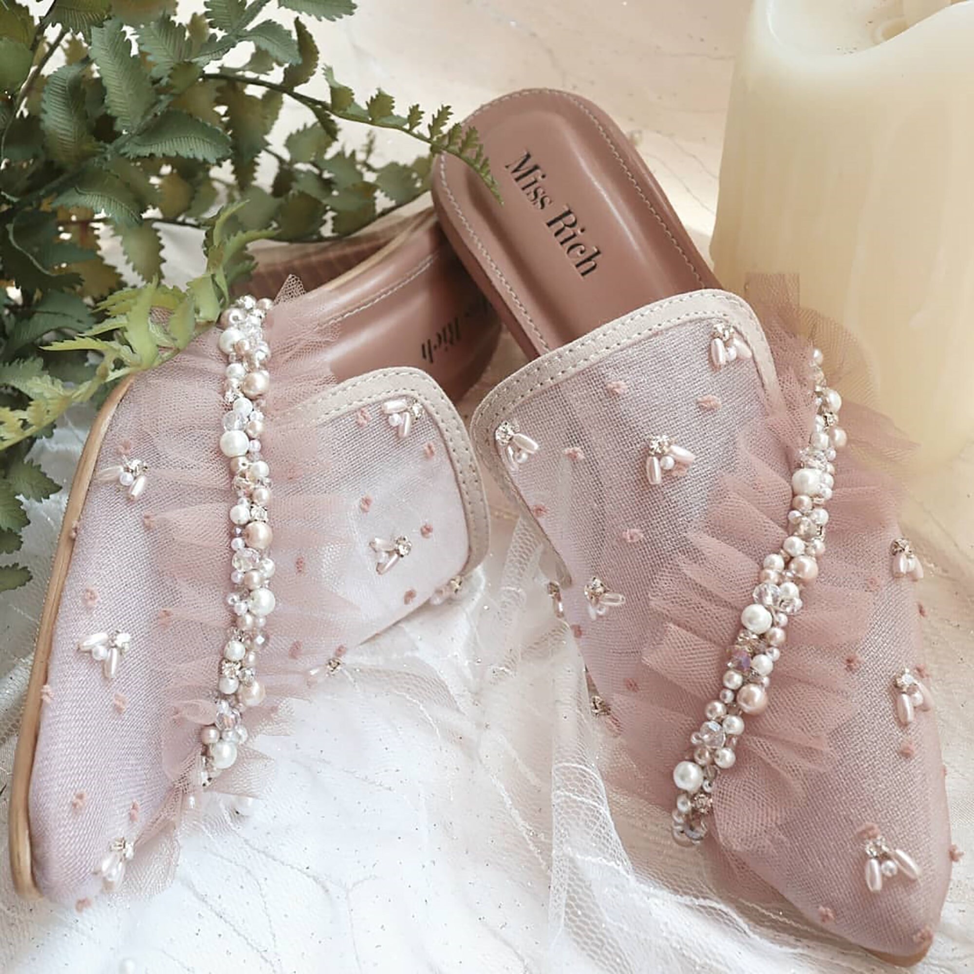 Rustic Fluffy Party Mule Elegant Beaded Unique Shoes Classy - Etsy