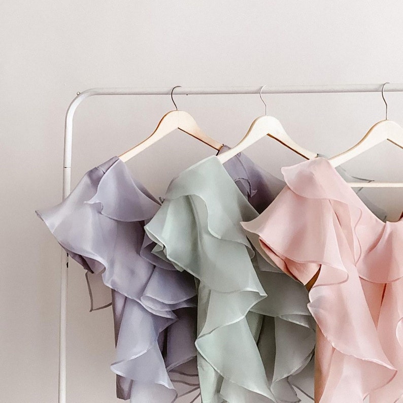 Multiway Pastel Organza Top, Ruffle Wedding Guest Top, Birthday Party ...