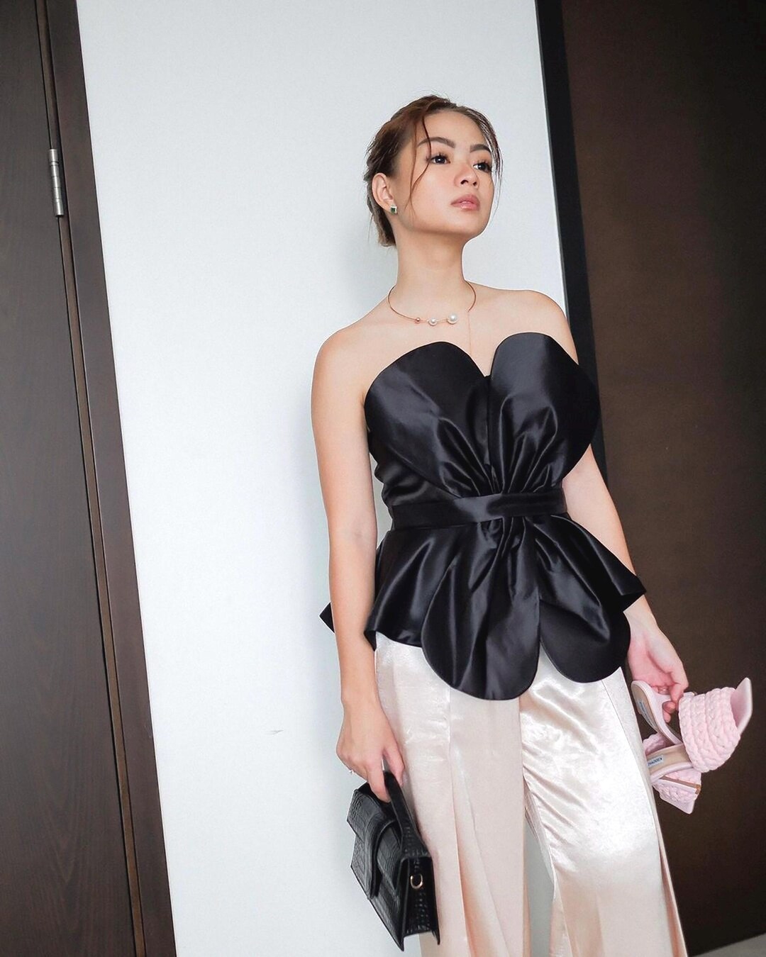 Black Sexy Flower Petals Tube Top, Formal Summer Party Top, Elegant ...