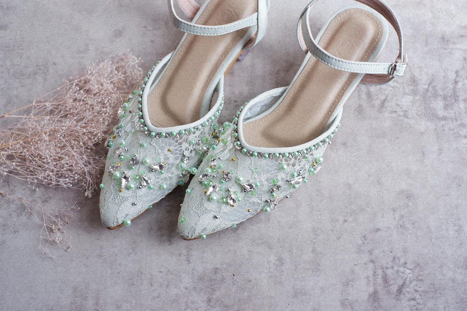 Mint Green Lace Party Heels, Custom Bridal High Heels, Vintage Handmade ...