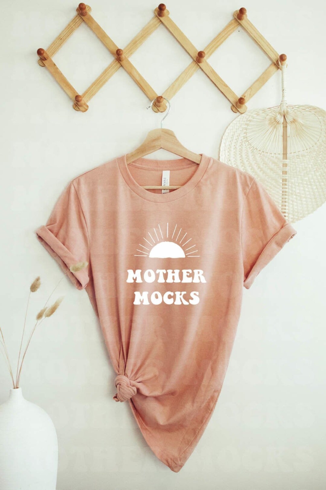Bella Canvas 3001C Heather Peach Mock, Bella und Leinwand Tshirt Mock ...