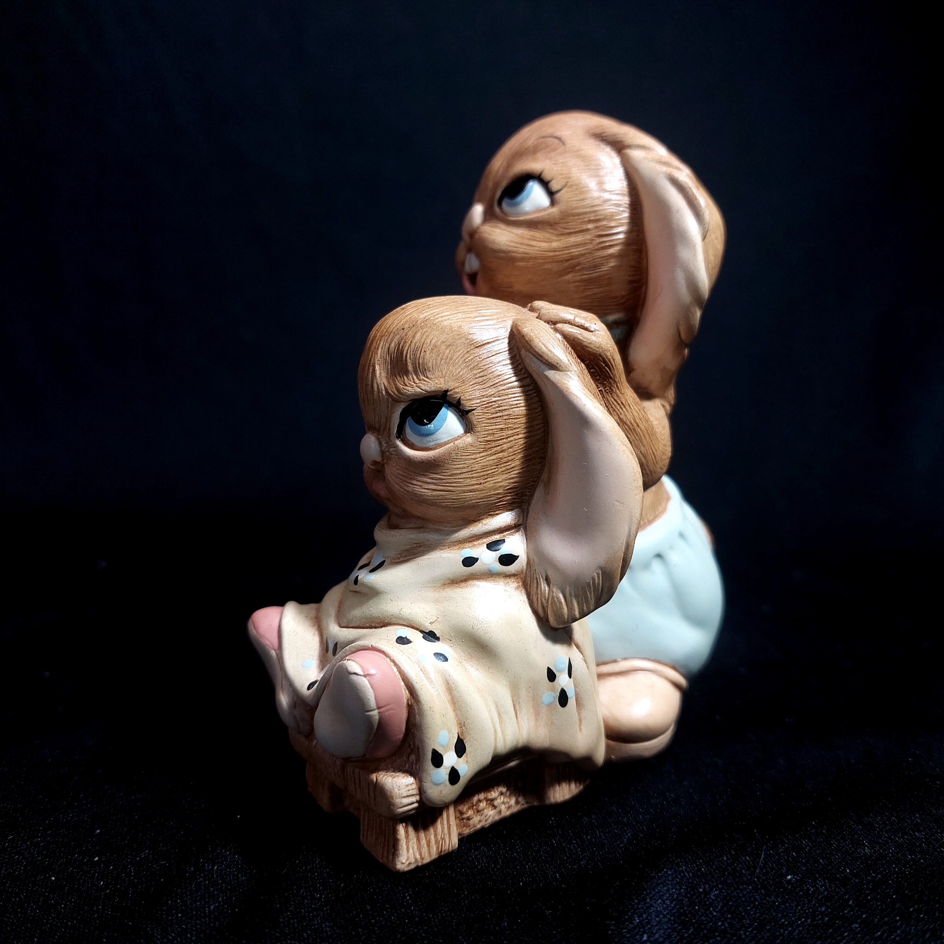 Vintage 1982 Pendelfin Rabbit Dandy Bunny Getting Haircut Reg. Design ...