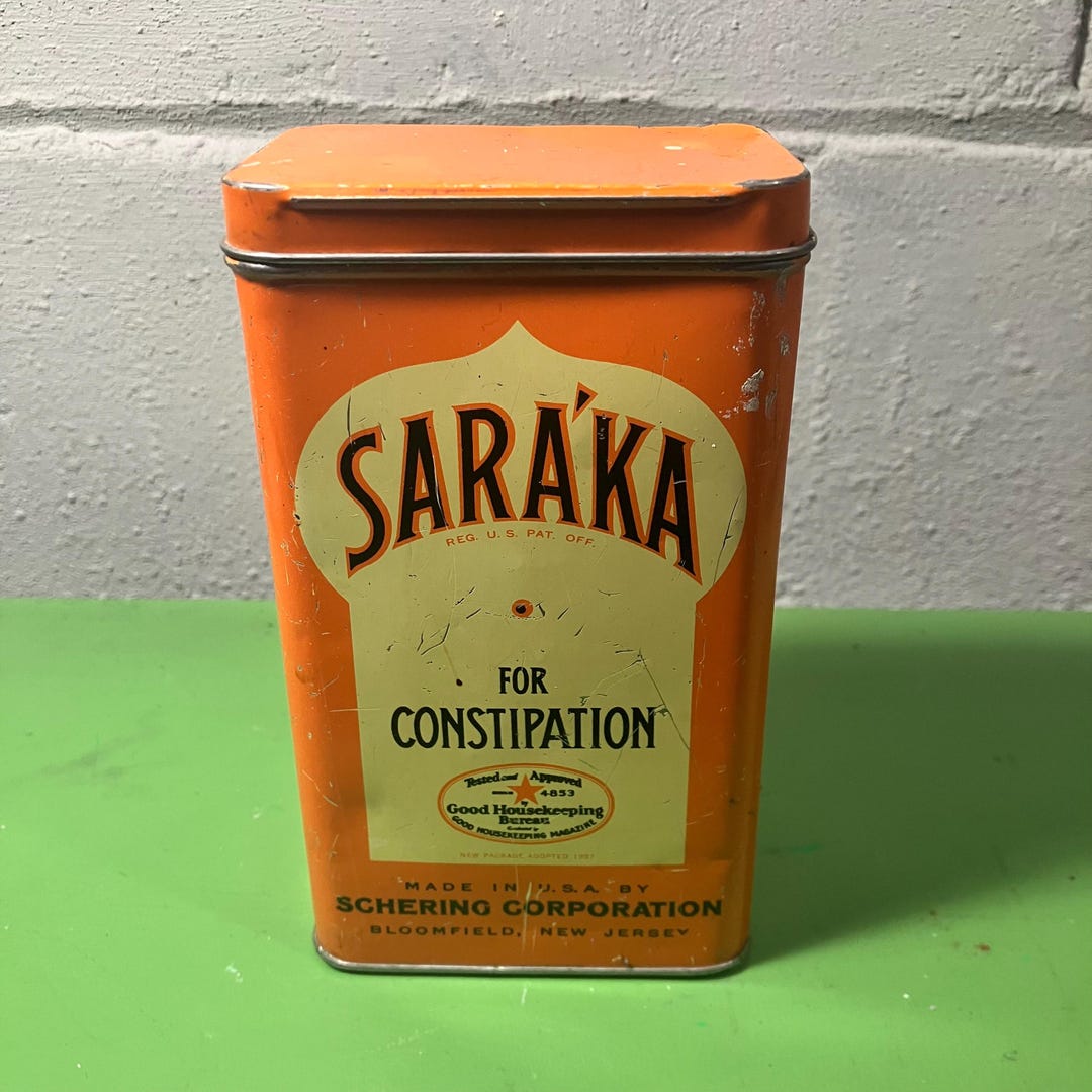 Vintage 1940's - 1950's Saraka Laxative Tin by Schering Corporation ...