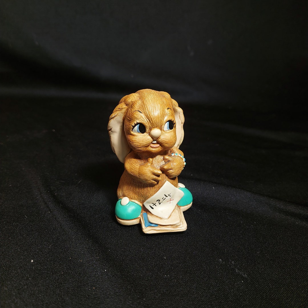 Vintage 1990's Pendelfin Rabbit Digit Bunny Doing Math Reg. Des. No ...