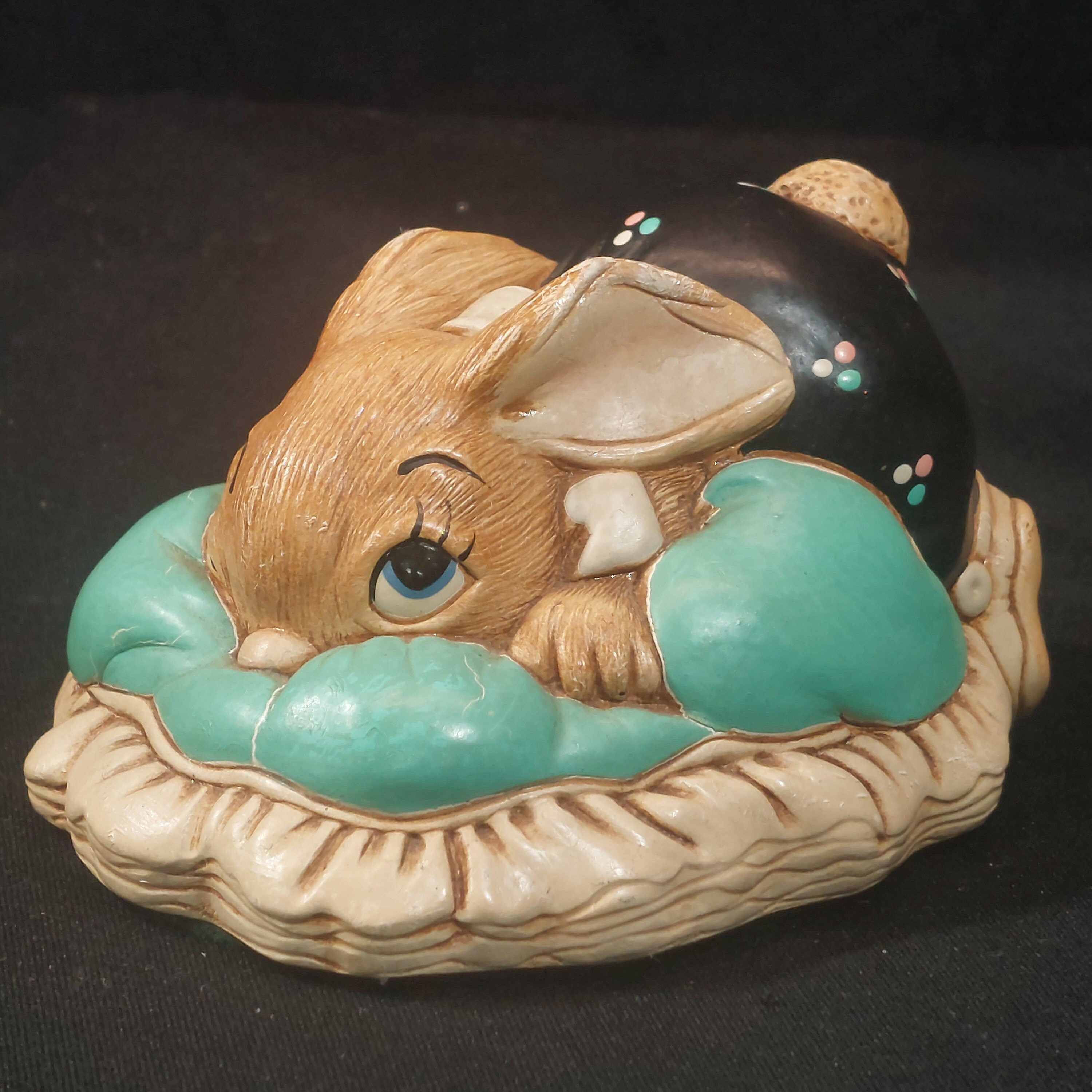 Vintage 1970's 1980's Pendelfin Rabbit Dodger Bunny Diving Into Cushion ...