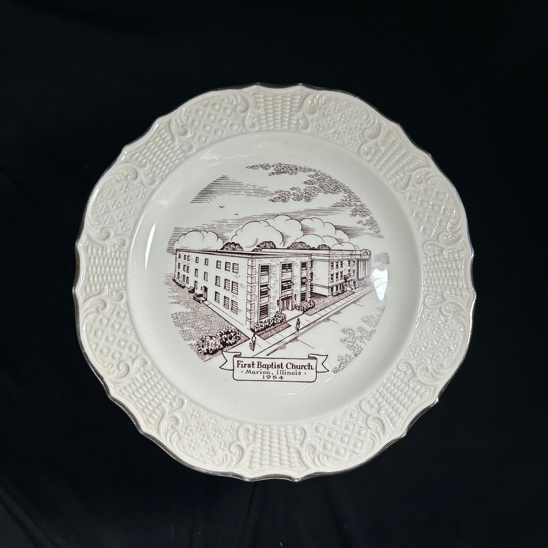 Vintage Mid-century Church Collector Plate - First Baptist Church ...