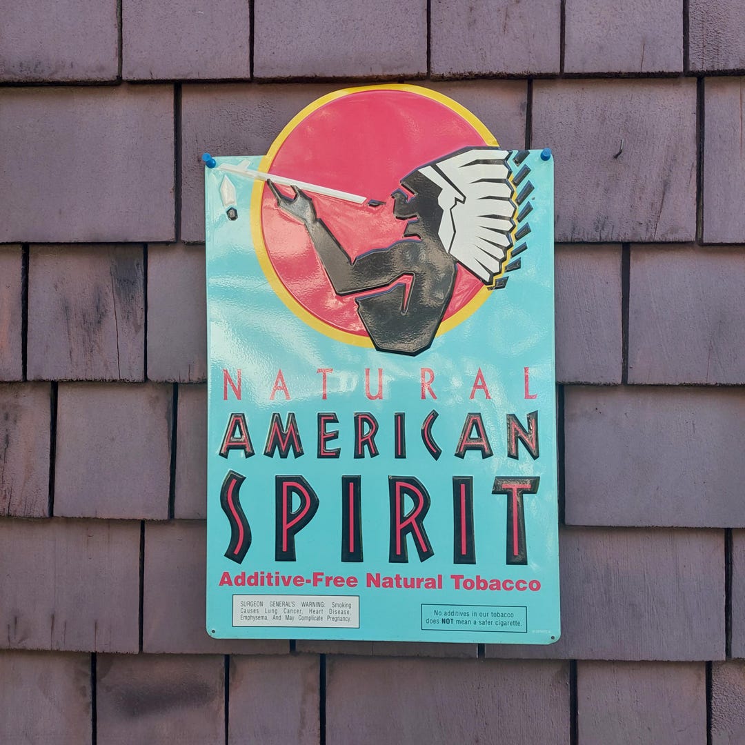 Vintage Natural American Spirit "additive-free Natural Tobacco" Tall ...