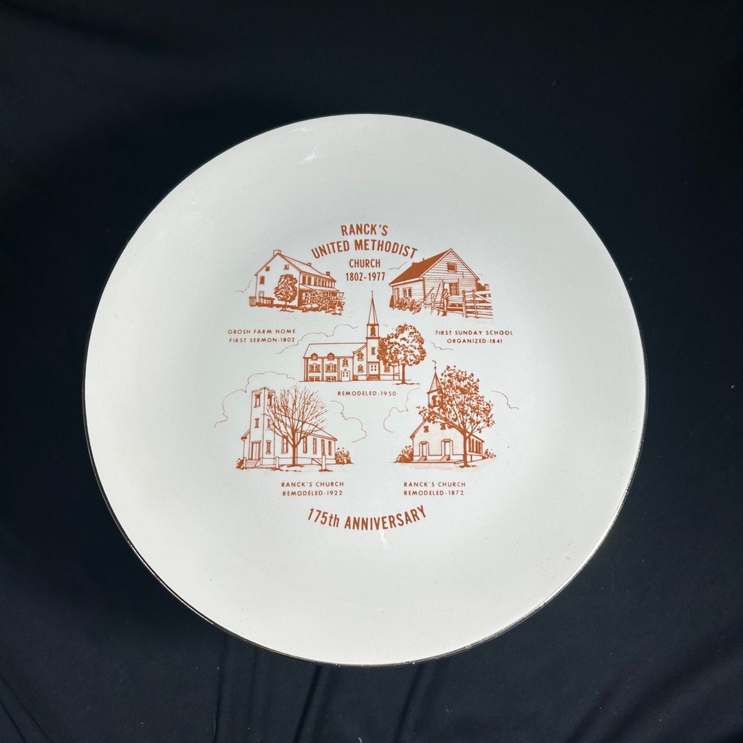 Vintage Mid-century Church Collector Plate - Ranck's United Methodist ...