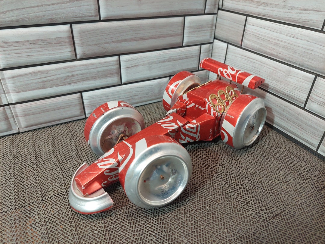 Vintage 1990's Drag Racer Made From Recycled Coca Cola Cans - Folk Art ...