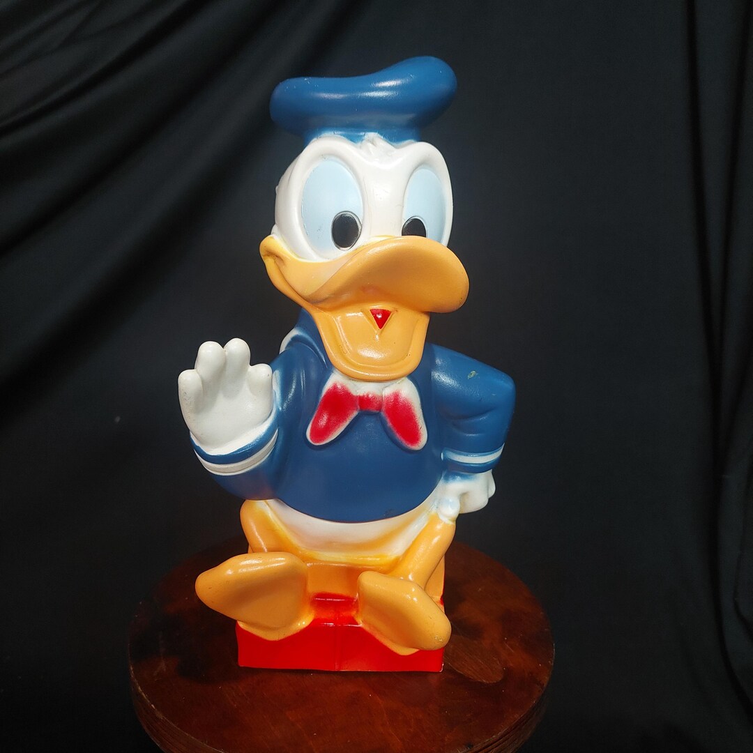 Vintage 1970s Donald Duck Waving Coin Bank - Play Pal Plastics - Etsy