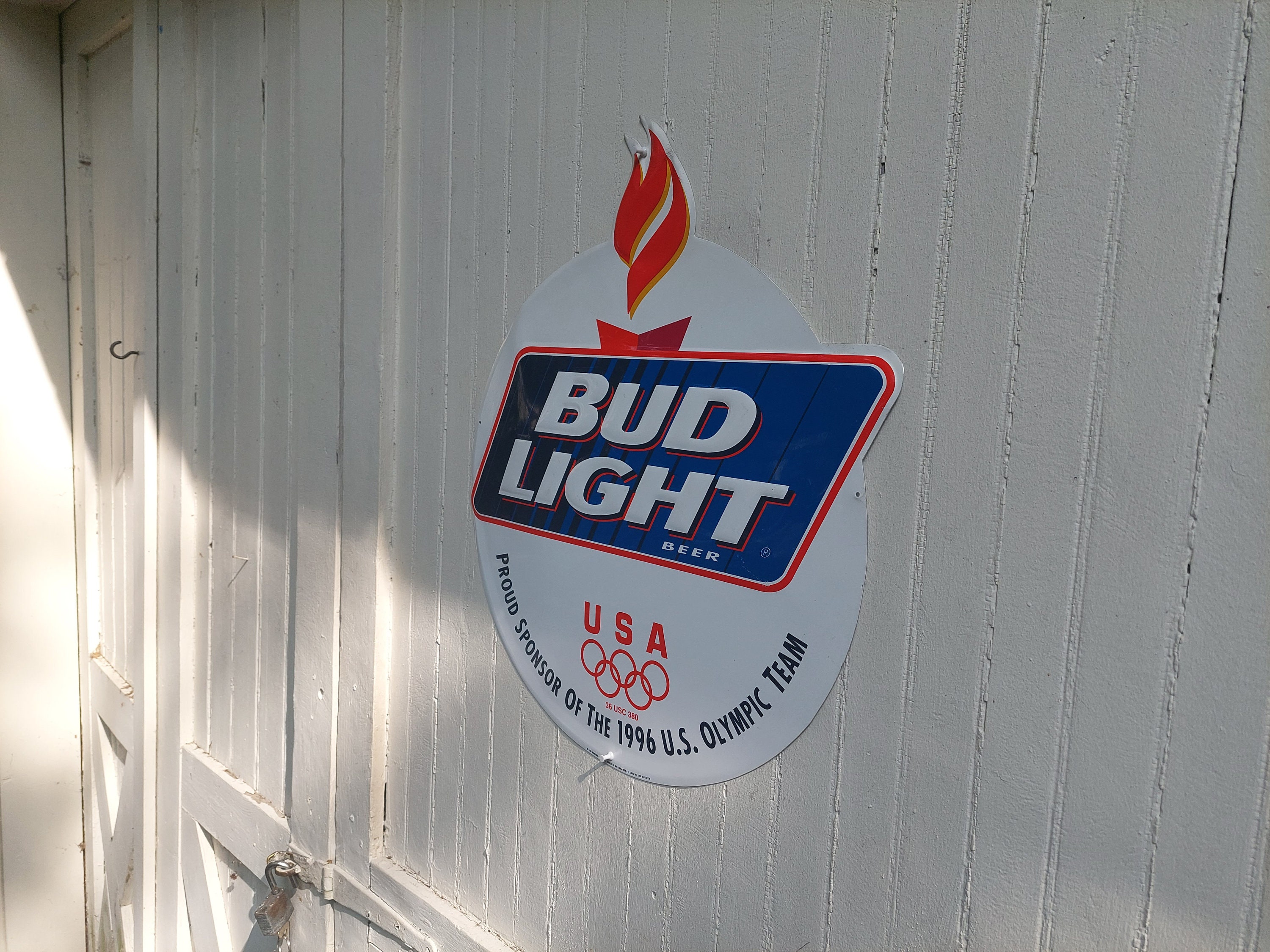 Vintage 1995 Bud Light USA Olympic Torch Sign for 1996 Games in Atlanta ...