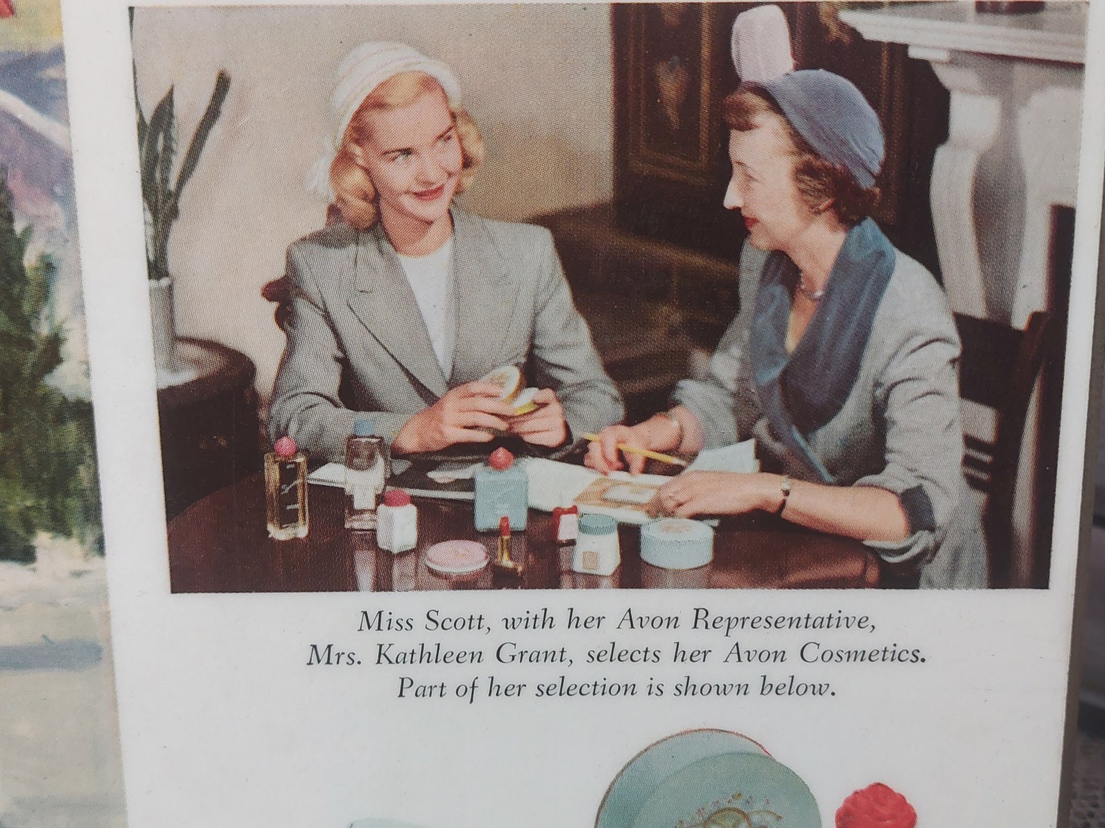Vintage 1951 Avon Cosmetics Mounted Ad Barbara Ann Scott Skater Dorothy ...