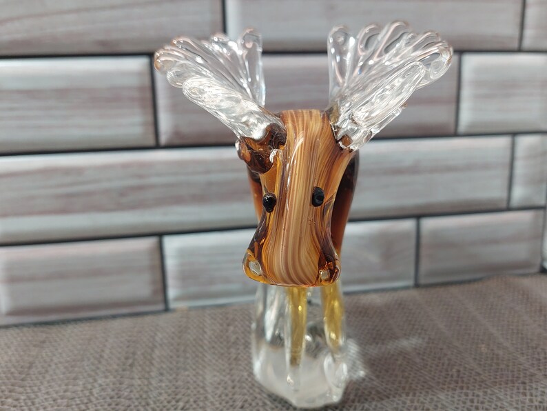 Vintage Glass Moose Desktop Paperweight Decoration 5.5 Tall Dynasty ...
