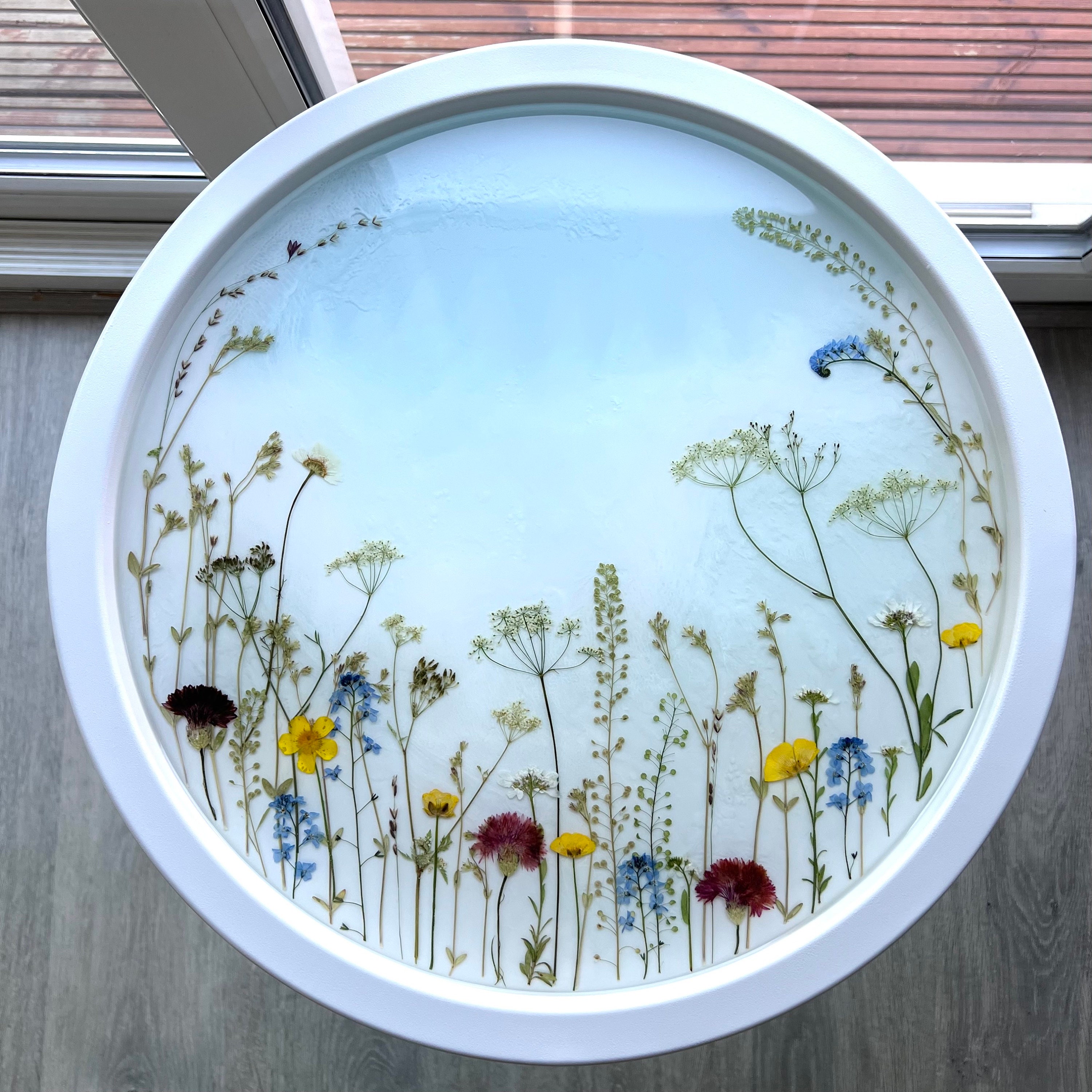 Resin Table With Flowers Round Side Table the RHS Chelsea Flower Show ...