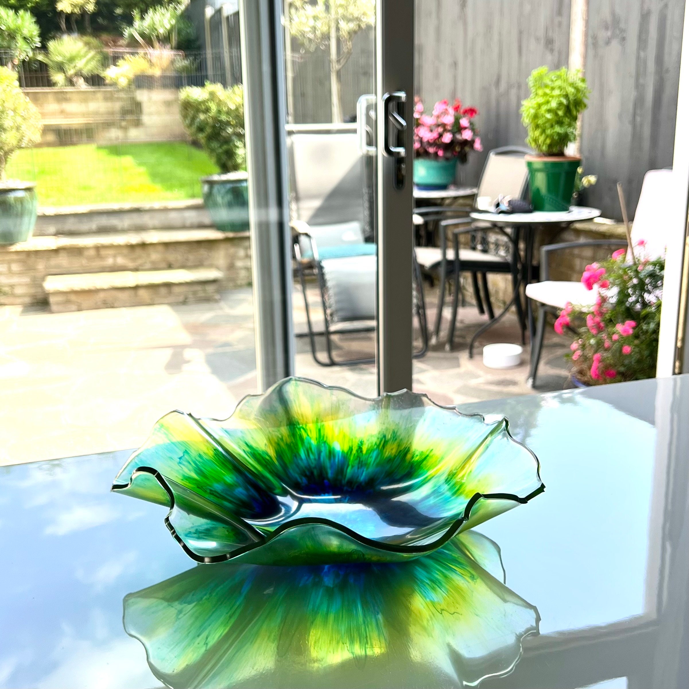 Large Resin Bowl Wavy Bowl Stunning Elegant Resin Bowl Decorative Dish ...