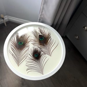 Round Side Table - Folding Table / Tray - White Side Table - Living ...