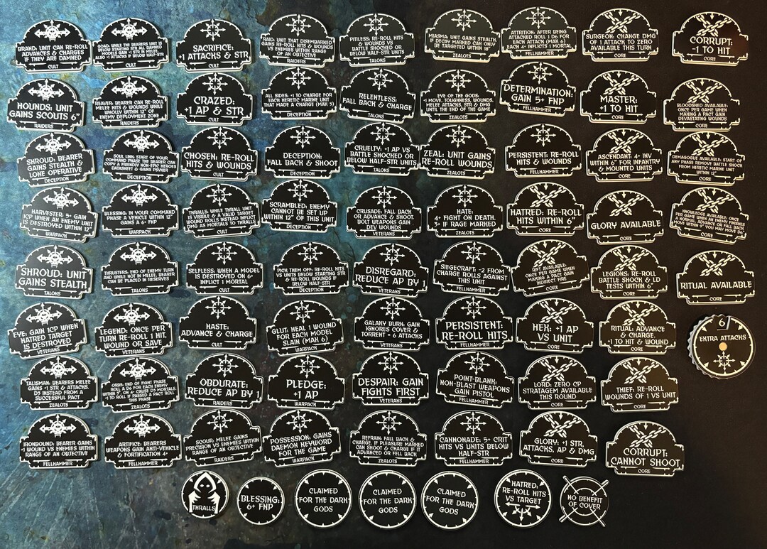 Wargaming Token Set – Sci Fi Tabletop Miniature Game Accessories ...
