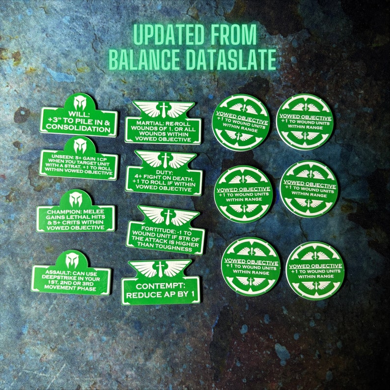 Dark Angelic Battle Brothers Codex - 10th Edition Token Set - Etsy