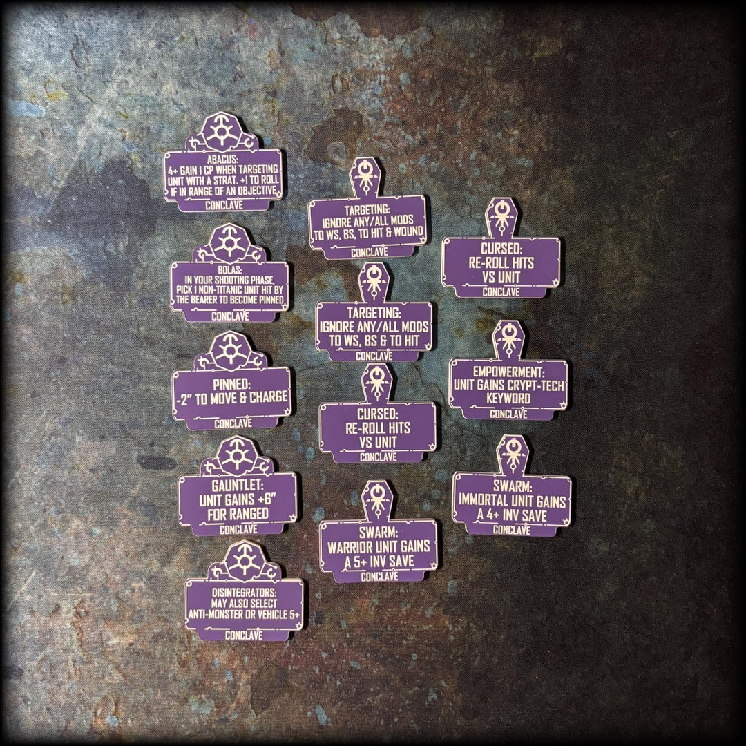 Wargaming Token Set – Sci Fi Tabletop Miniature Game Accessories ...