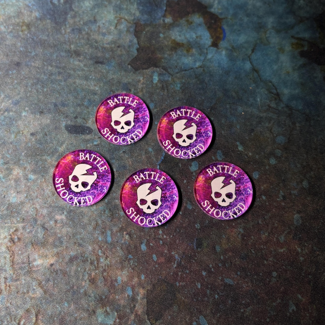 Battle Shock Acrylic Tokens (set of 5) - Full Colour - Dual Sided ...