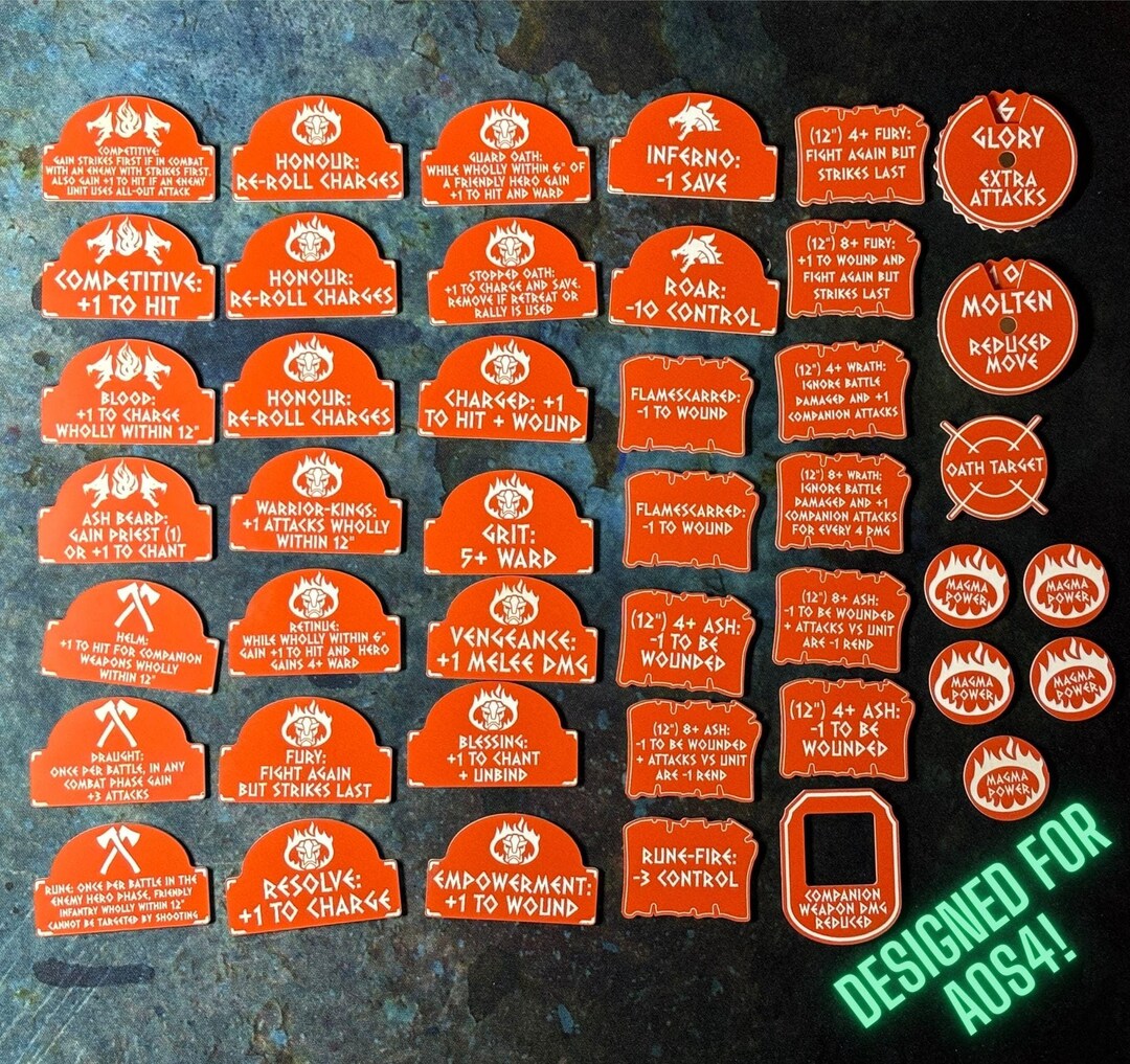 Fire Dwarves Aos 4th Edition Token Set - Etsy