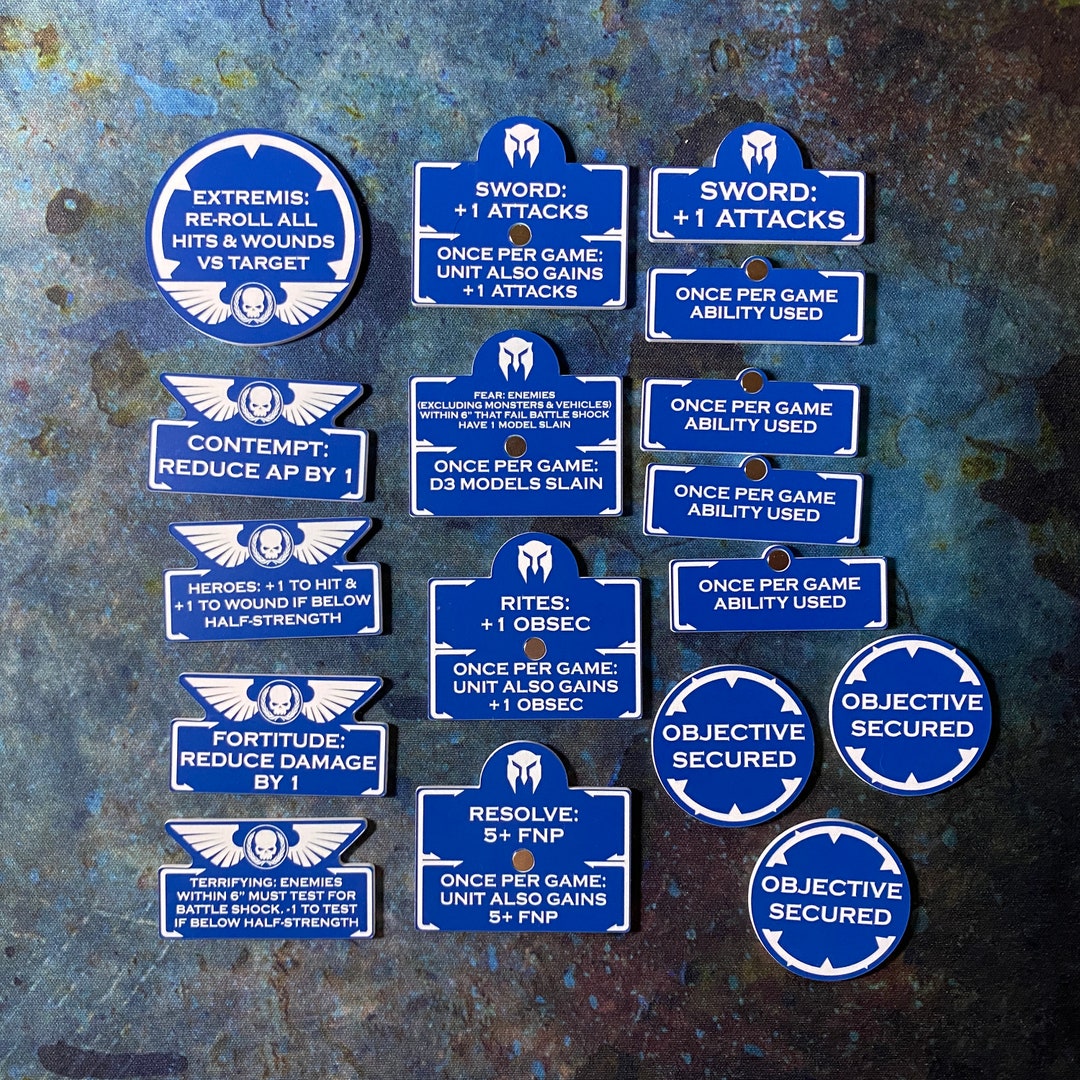 Battle Brothers - 1st Company Detachment - 10th Edition 40k Token Set ...