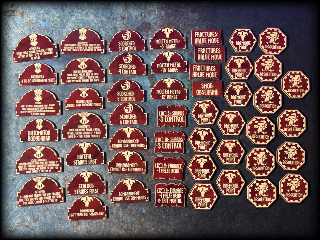 Wargaming Token Set – Fantasy Tabletop Miniature Game Accessories ...