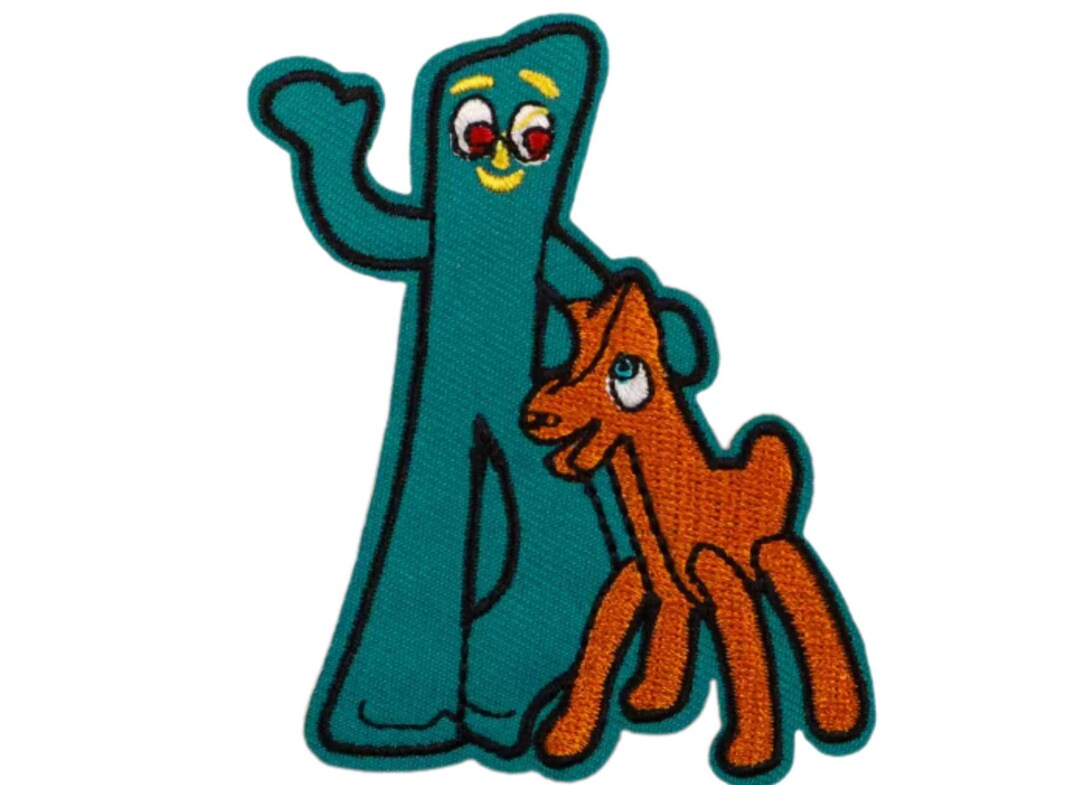 Retro Gumby Pokey Iron on Patch |80s Cartoon Embroidered Applique ...