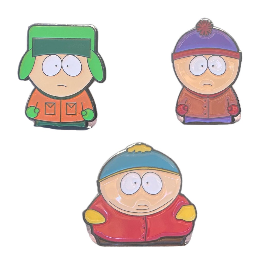 South Park Cartman, Stan, Kyle Enamel Pins, South Park Show Pins, South Park Gift, South Park ...