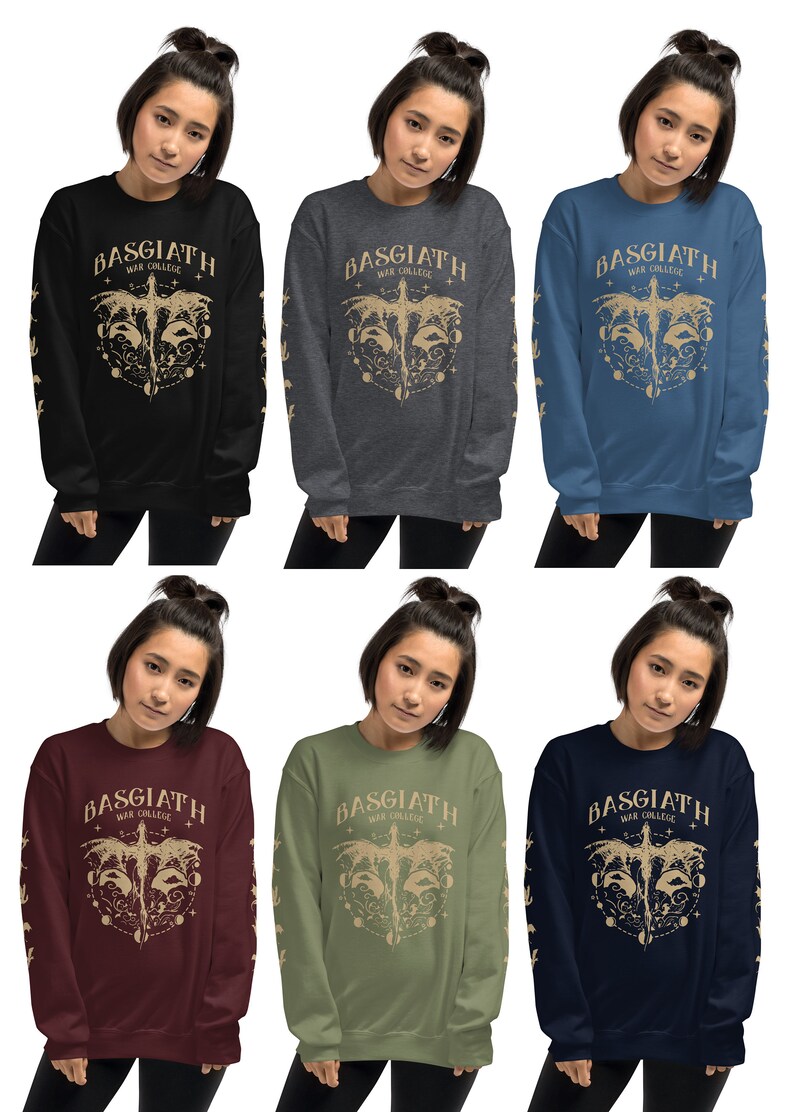 Fourth Wing Front Back and Arms Logos Unisex Sweater - Etsy