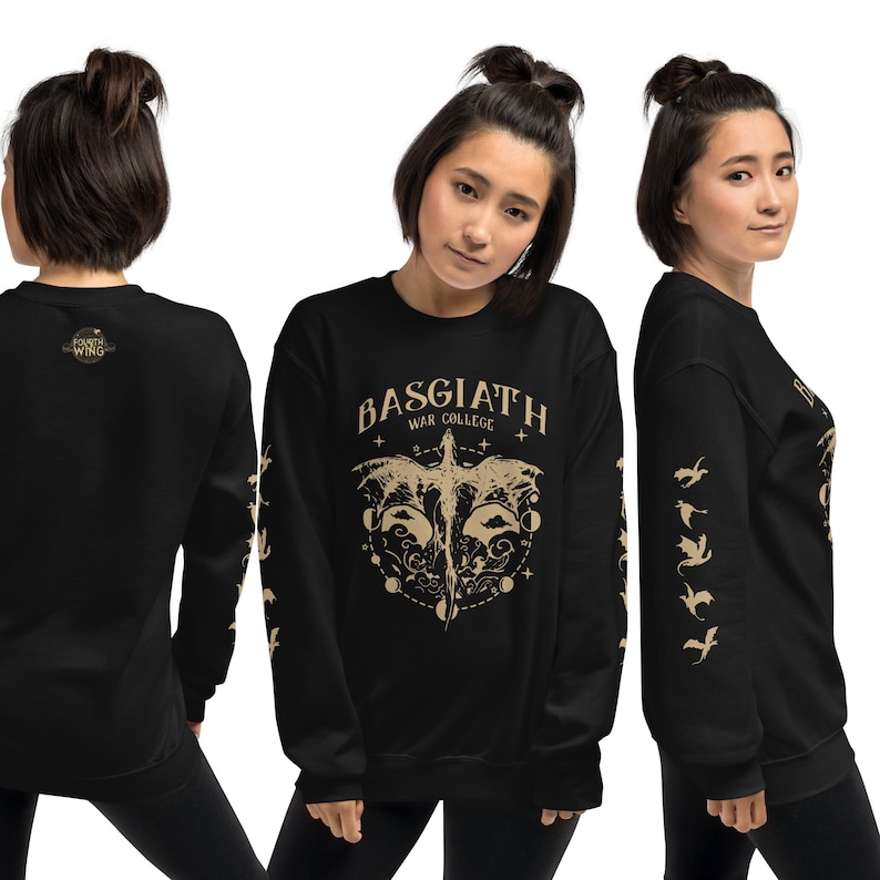 Fourth Wing Front Back and Arms Logos Unisex Sweater - Etsy