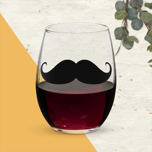 Mustache Wine Glass - Etsy