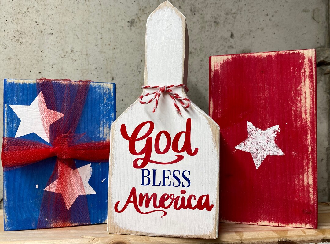 God Bless America Wood Church - Etsy